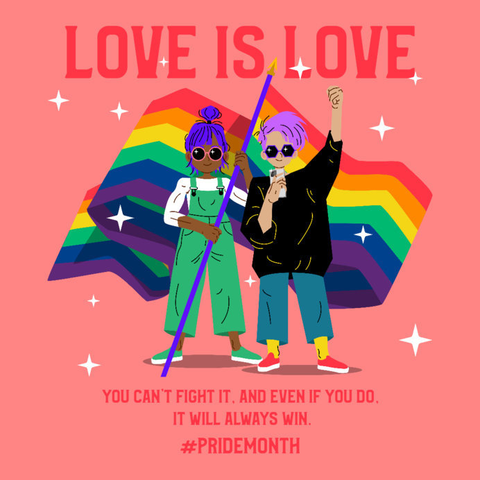 Placeit - Instagram Post Design Template Featuring a Pride Month Theme