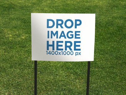 Placeit - Mockup of a Real Estate Lawn Sign in the Front Yard of a House